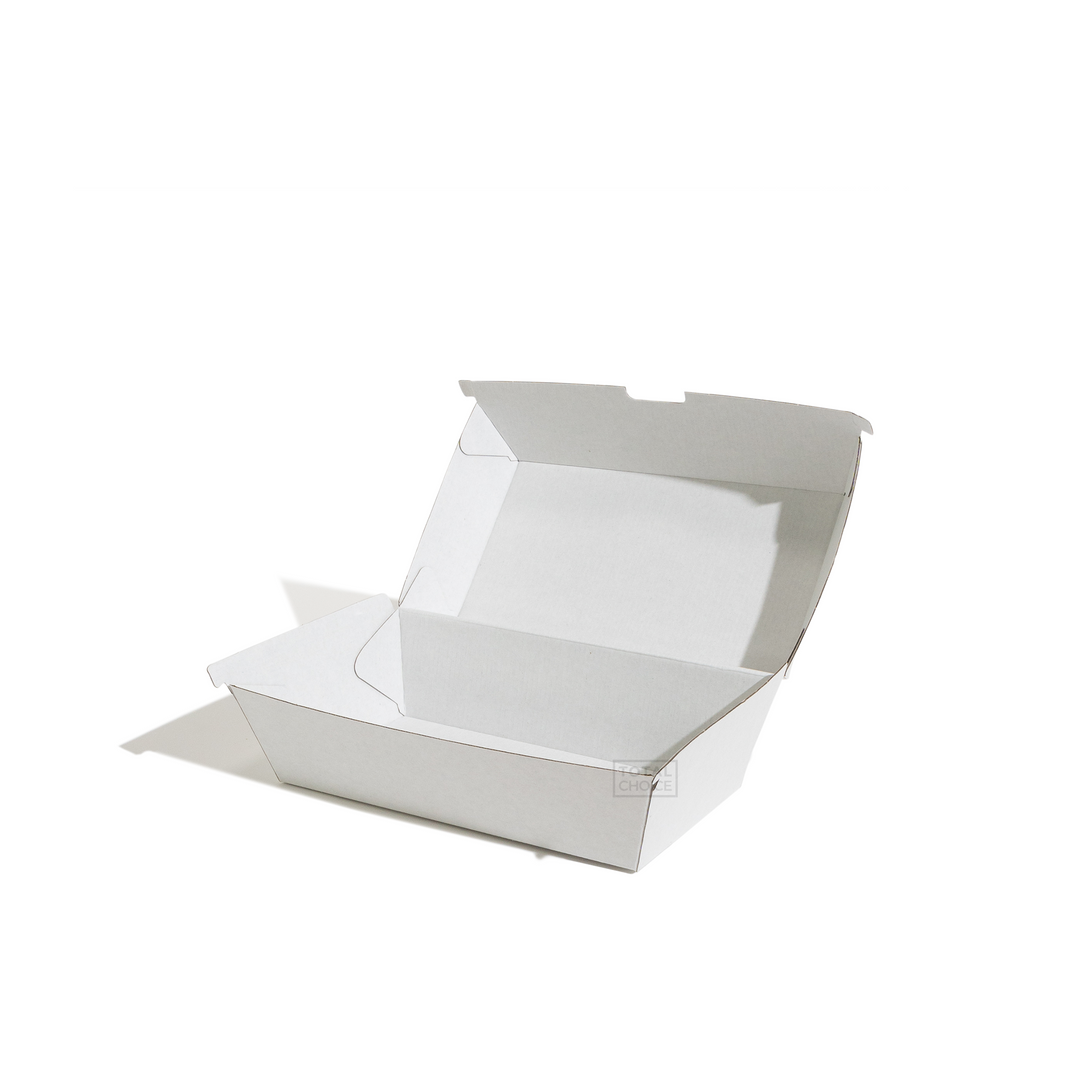 Snack Box Clam - Corrugated - White - Durable Food Container – Total Choice