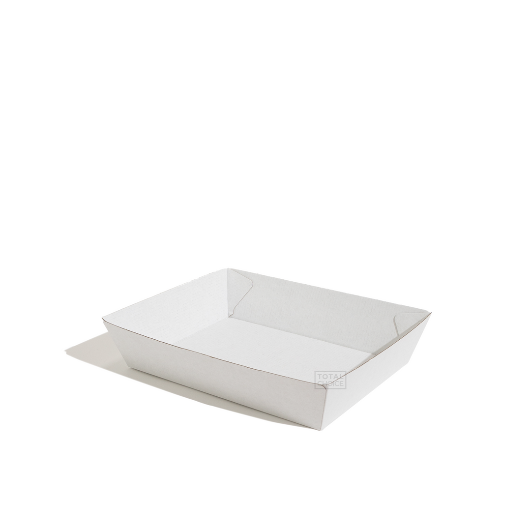 Takeaway Tray #3 White – Sturdy & Eco-Friendly – Total Choice