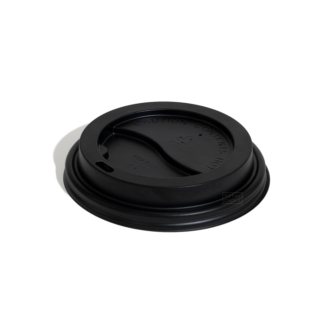 Coffee Cup Flat Lids Black 90mm | Secure & Durable – Total Choice