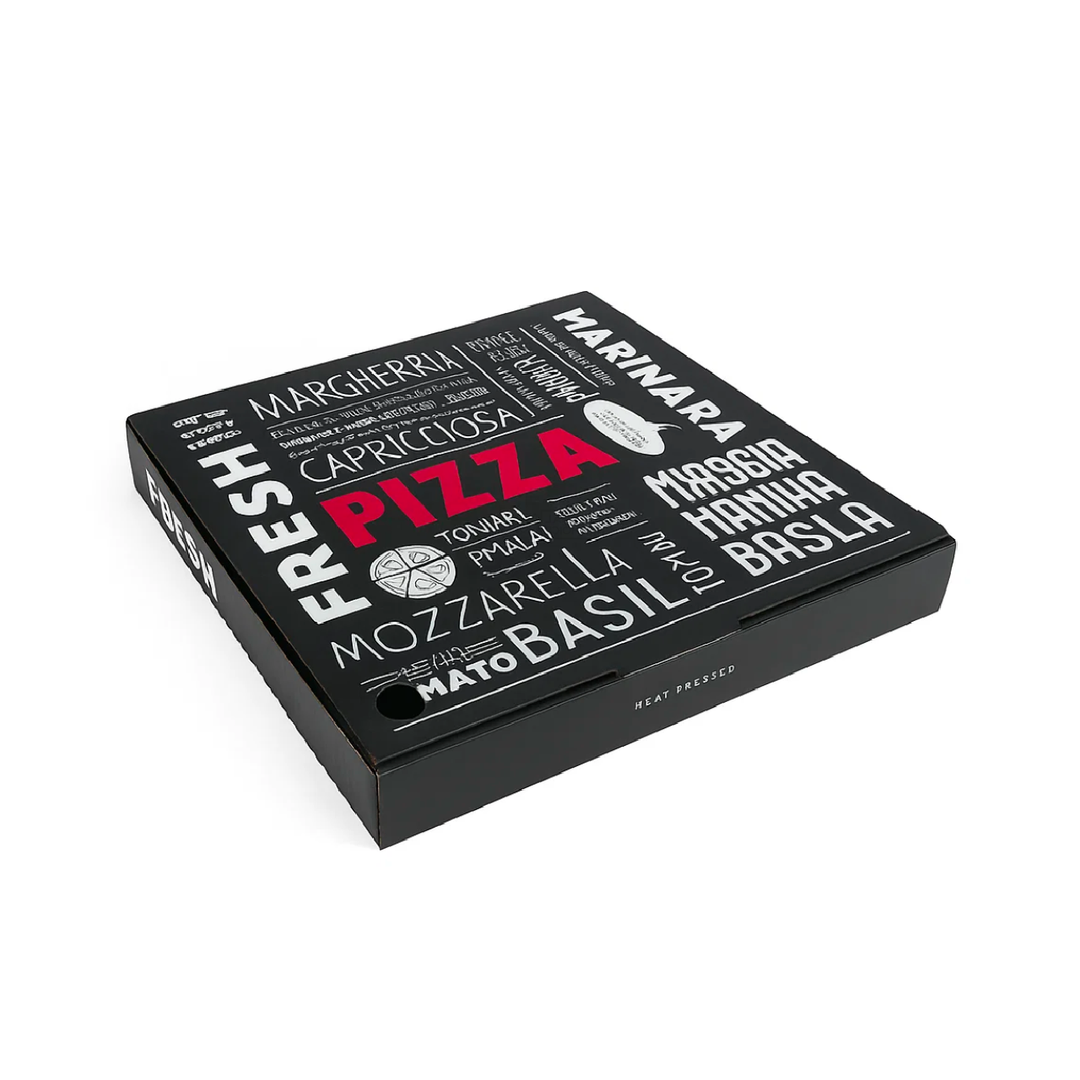 13" Pizza Box – Black Selection Print Design – Total Choice