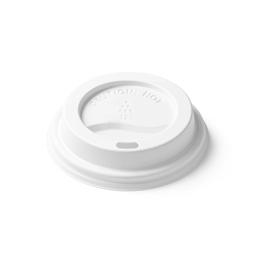 90mm White Paper Coffee Cup Lids – Compostable (100 Pack) – Total Choice