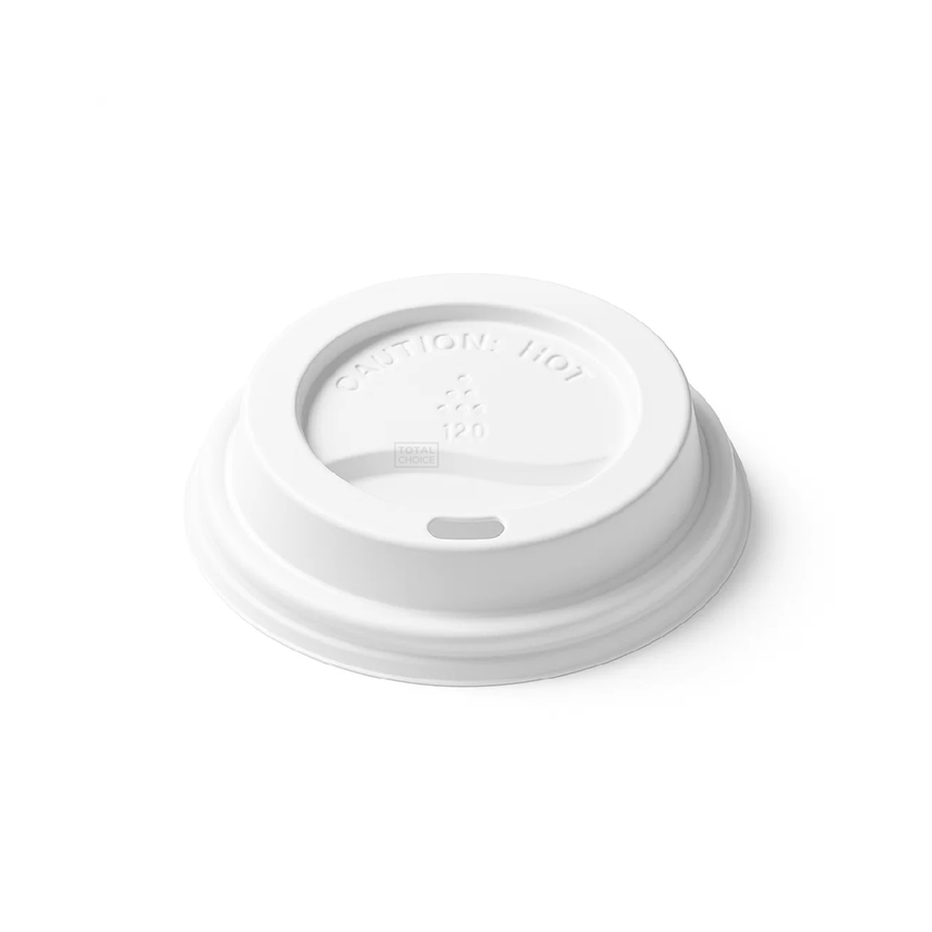 80mm White Paper Coffee Cup Lids – Compostable (100 Pack) – Total Choice