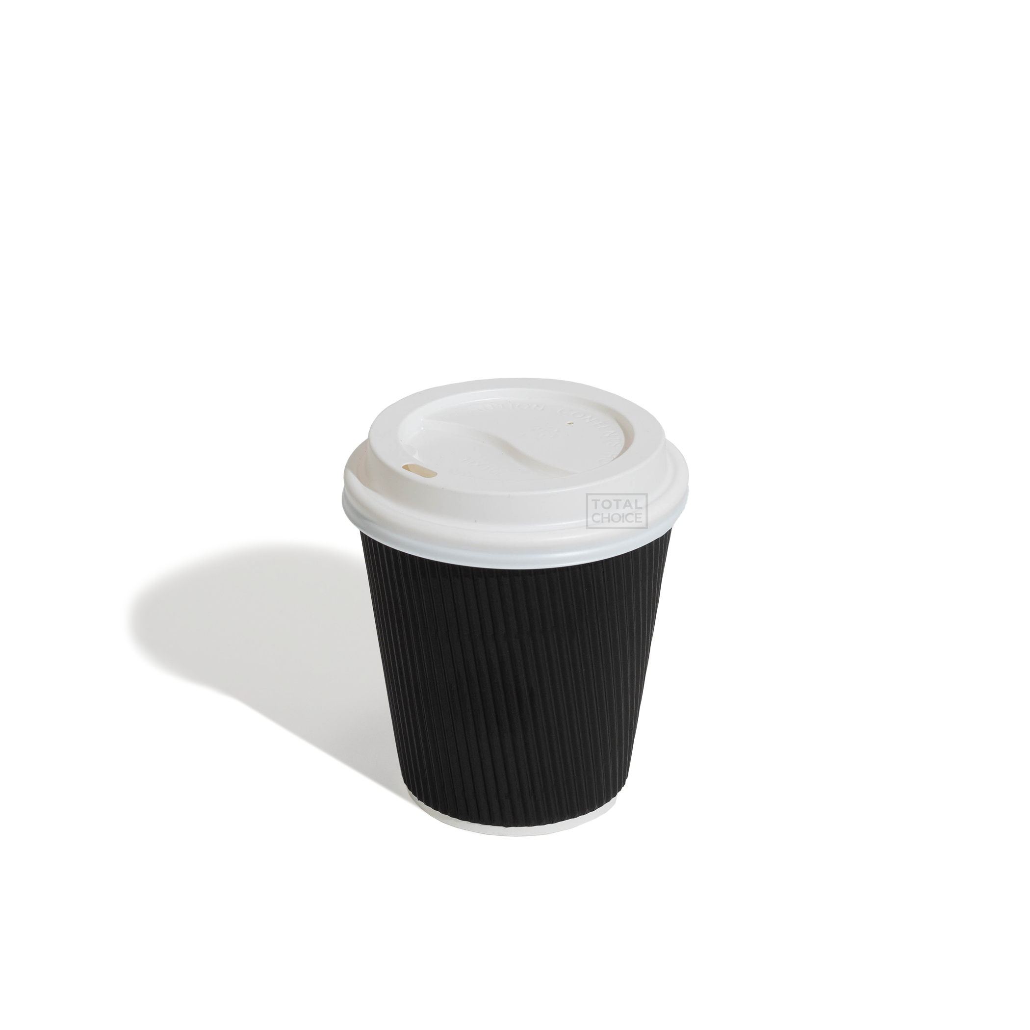Corrugated Coffee Cups 8oz Squat Black | Insulated & Durable – Total Choice